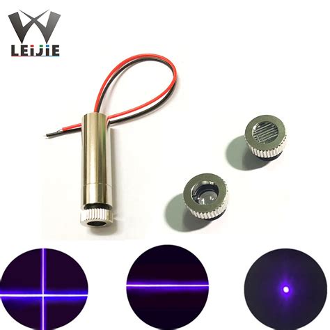 Cross Line DOT Blue Violet Focusable 405nm 200mW 12x45mm 3 5V Laser
