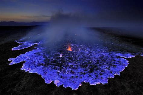 Blue Volcano Kawah Ijen Indonesia Geology Science