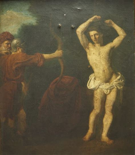 Ecole Française XVIIe siècle Le Martyre de Saint Sébastien Huile sur