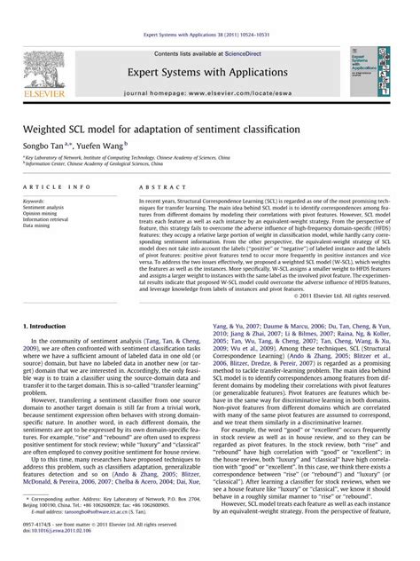 pdf weighted scl model for adaptation of sentiment classification dokumen tips