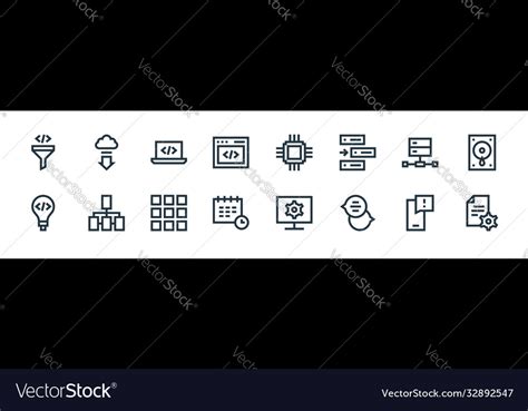 Development Line Icons Linear Set Quality Line Vector Image