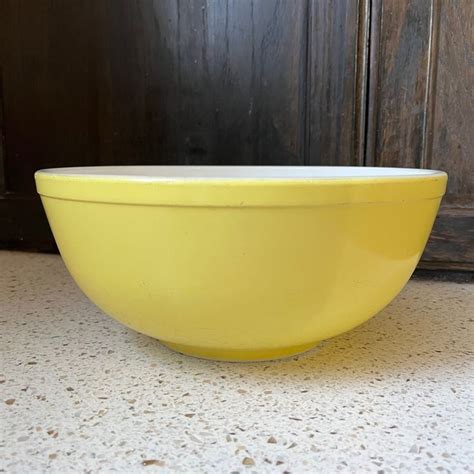 Vintage Yellow Pyrex Bowl Large Mixing Bowl Primary Yellow Glass Bowl