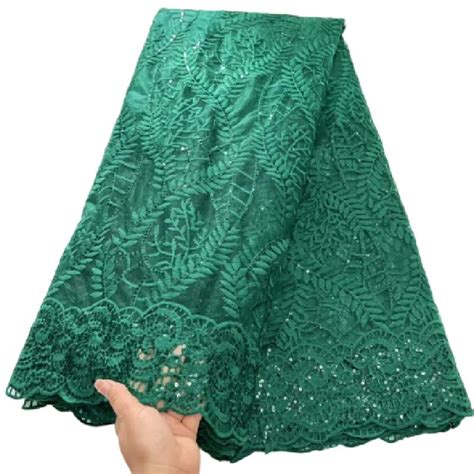 Tela De Encaje Con Lentejuelas Africanas De Lujo Tela De Encaje Rojo