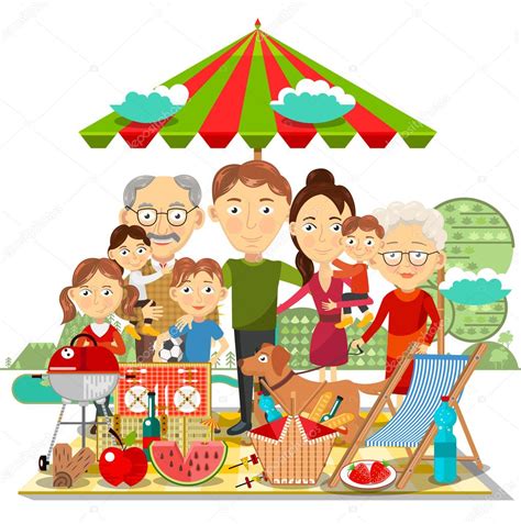 Image Vectorielle Illustration Vectorielle De Famille Pique Nique Par