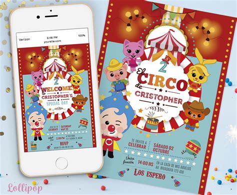 Plim Plim Invitation Plim Plim The Clown Printable Party Etsy Canada