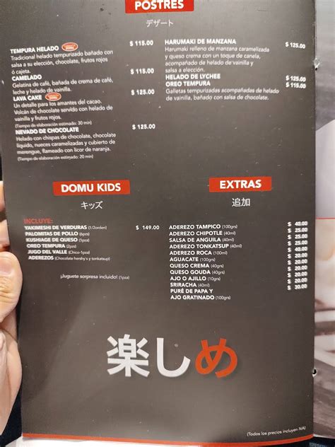Menu At Domu Sushi Bar Xalapa Xalapa