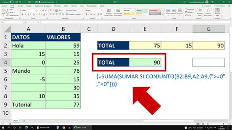 Función SUMAR SI CONJUNTO avanzada con criterios complejos en Excel