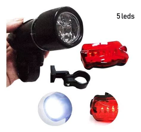 Kit Lanterna Farol Pisca Bike Bicicleta Iluminação 5 Leds MercadoLivre