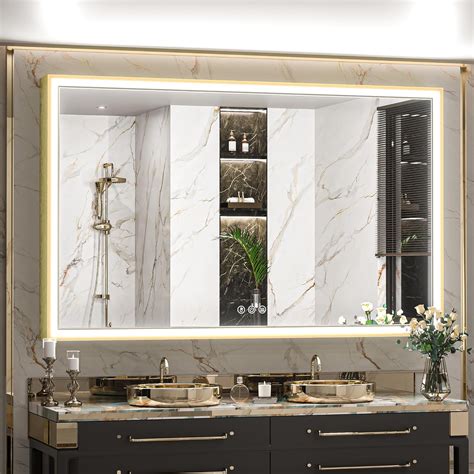 Amazon TokeShimi 60 X 36 Inch Gold Large Bathroom Mirror LED