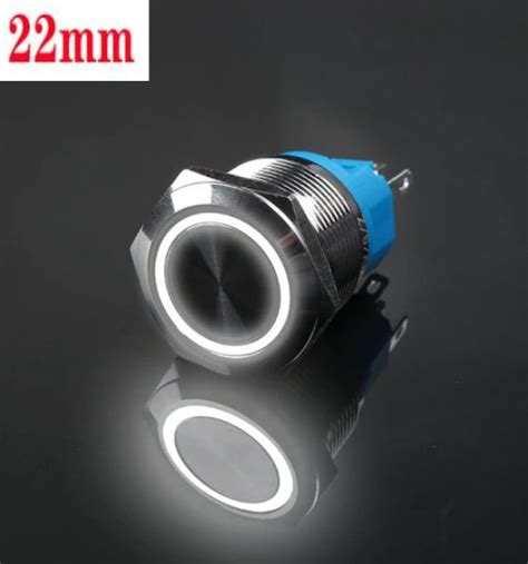 Przycisk przełącznik przyciskowy SPDT On On metalowy 22mm LED 12V 24V
