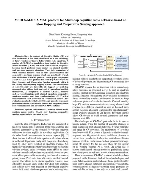 mshcs mac a mac protocol for multi hop cognitive radio networks based on slow hopping and
