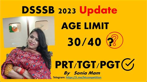 DSSSB PRT TGT PGT Vacancy 2023 Age Limit 2023 DSSSB PRT TGT Age Limit