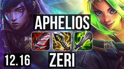 APHELIOS Amumu Vs ZERI Yuumi ADC 16 3 10 800 Games Godlike