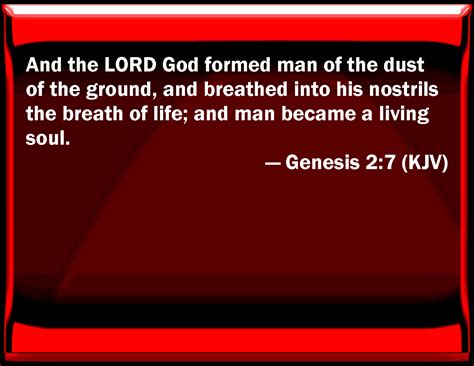 Genesis And The Lord God Formed Man Of The Dust Of The Ground And