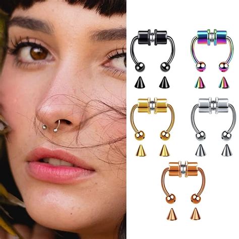 Fake Nose Piercing Stud Ring Magnetic Flash Sales Bellvalefarms