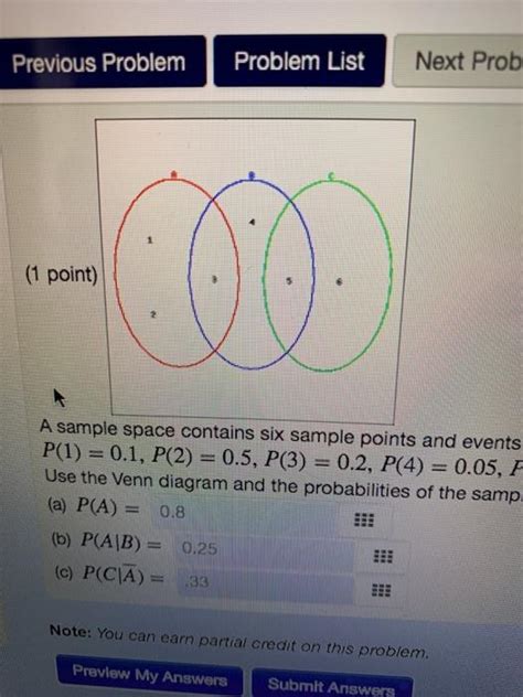 solved a sample space contains six sample points and events
