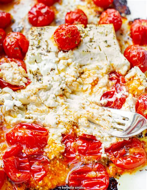 Makaron z pieczoną fetą i pomidorkami Kwestia Smaku