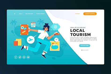 Página de inicio de turismo local Vector Gratis
