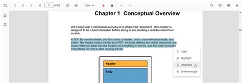 text markup annotation in react pdfviewer component syncfusion