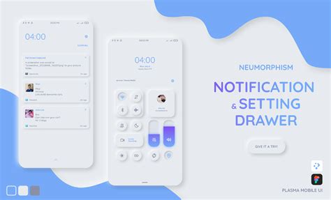 Neumorphism Notification Setting Drawer Figma Community