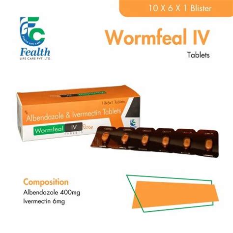 Albendazole 400 Mg Ivermectin 6 Mg Tablet Packaging Type Box 10 6 1