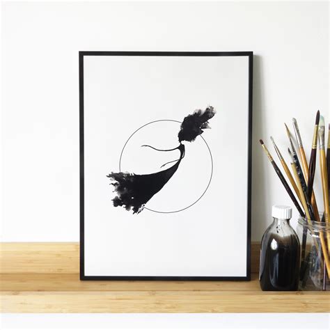 Affiche en noir et blanc d après la peinture minimaliste à Etsy
