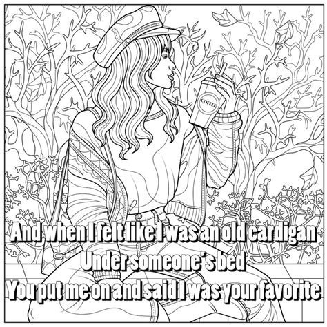 An Adult Coloring Page With A Woman Drinking From A Cup And The Words