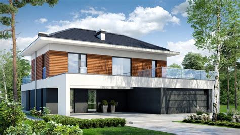 Projekt nowoczesnego domu piętrowego o powierzchni 143 55 m kw