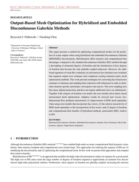 pdf output‐based mesh optimization for hybridized and embedded discontinuous galerkin methods