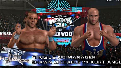 WWE Shawn Michaels Vs Kurt Angle WrestleMania 21 SmackDown Vs Raw