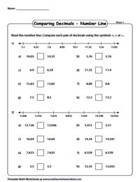Comparing Decimals Worksheets Worksheets Library