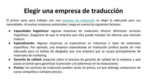 Ppt Elegir Y Trabajar Con La Mejor Empresa De Servicios De Traducci N