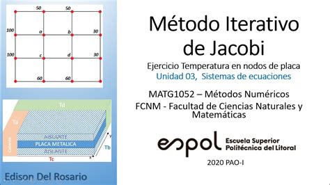 Método iterativo de Jacobi con Python Ejercicio Temperatura en nodos