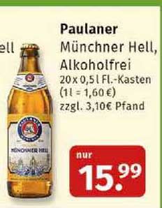 Paulaner M Nchner Hell Alkoholfrei Angebot Bei Markgrafen Prospekte De