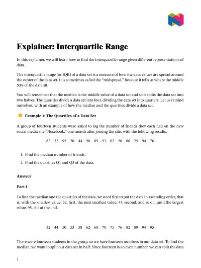 lesson interquartile range nagwa