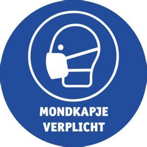 Ronde Sticker Mondkap Verplicht Met Tekst Webshop Print Copy Service