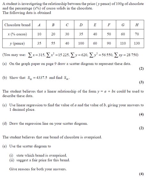 practice worksheet linear regression answers