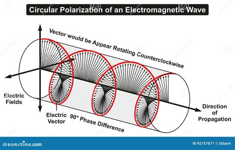 Circular Polarization Of An Electromagnetic Light Wave Stock Vector