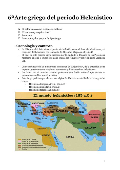 Tema 6 Apuntes 6 6ºArte griego del periodo Helenistico El
