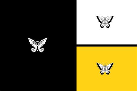 Ilustración de vector de mariposa en blanco y negro Vector Premium