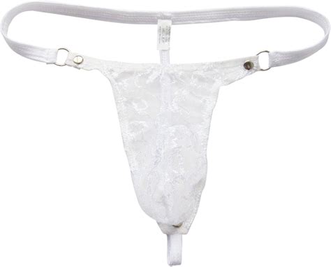 EFE String Homme Thong Sexy Transparent Slip Dentelle Florales Lingerie
