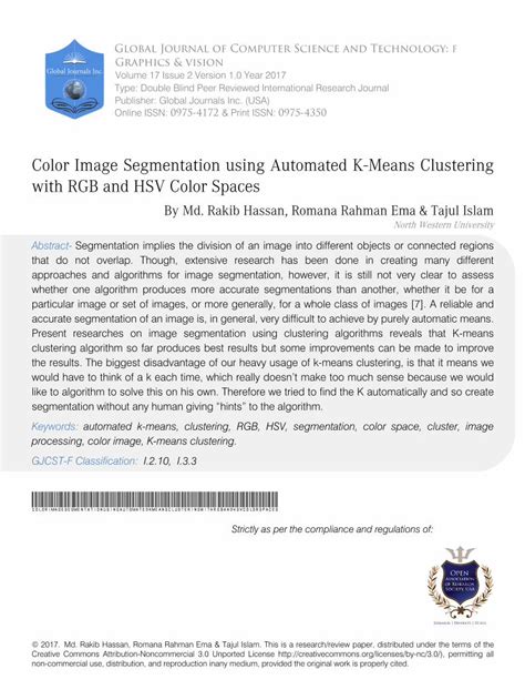 pdf color image segmentation using automated k means robust image segmentation algorithm