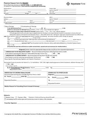 Fillable Online Physician Request Form For Pharmacy Keystone First