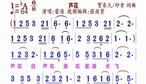 张效贤爱音乐芦花动态简谱雷佳演唱 2万粉丝1万作品期待你的评论 音乐视频 免费在线观看 爱奇艺