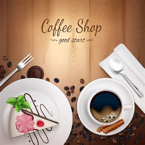 Fondo de cafetería superior Vector Gratis