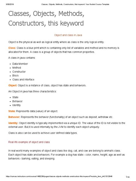 classes objects methods constructors in java pdf constructor object oriented programming