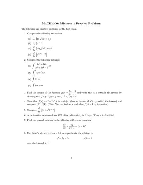 math1220 midterm 1 practice problems
