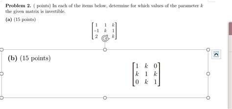 solved problem 2 points in each of the items below