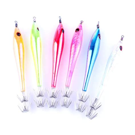New 5pcs Pack 9 5CM Fluorescent Squid Hook Cuttlefish Jig Fishing Hard