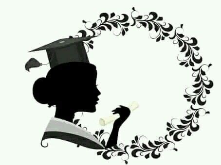 The Silhouette Of A Woman With A Graduation Cap On Her Head And Holding